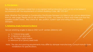 Fire dampers installation | PDF