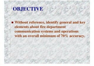 FIRE DEPARTMENT COMMUNICATIONS | PPT