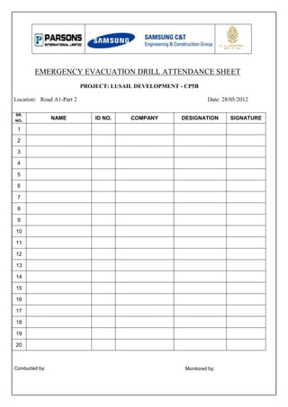 Fire Drill form.doc