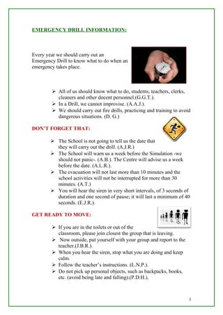 Fire drill information | DOC