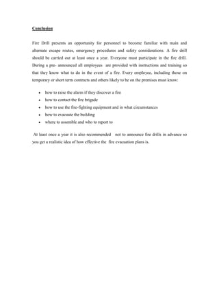 Fire drill report | DOCX