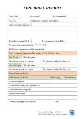 Fire drill report | PDF