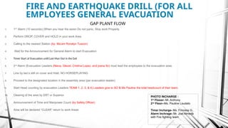 FIRE & EARTHQUAKE DRILL for employees secure safety | PPTX