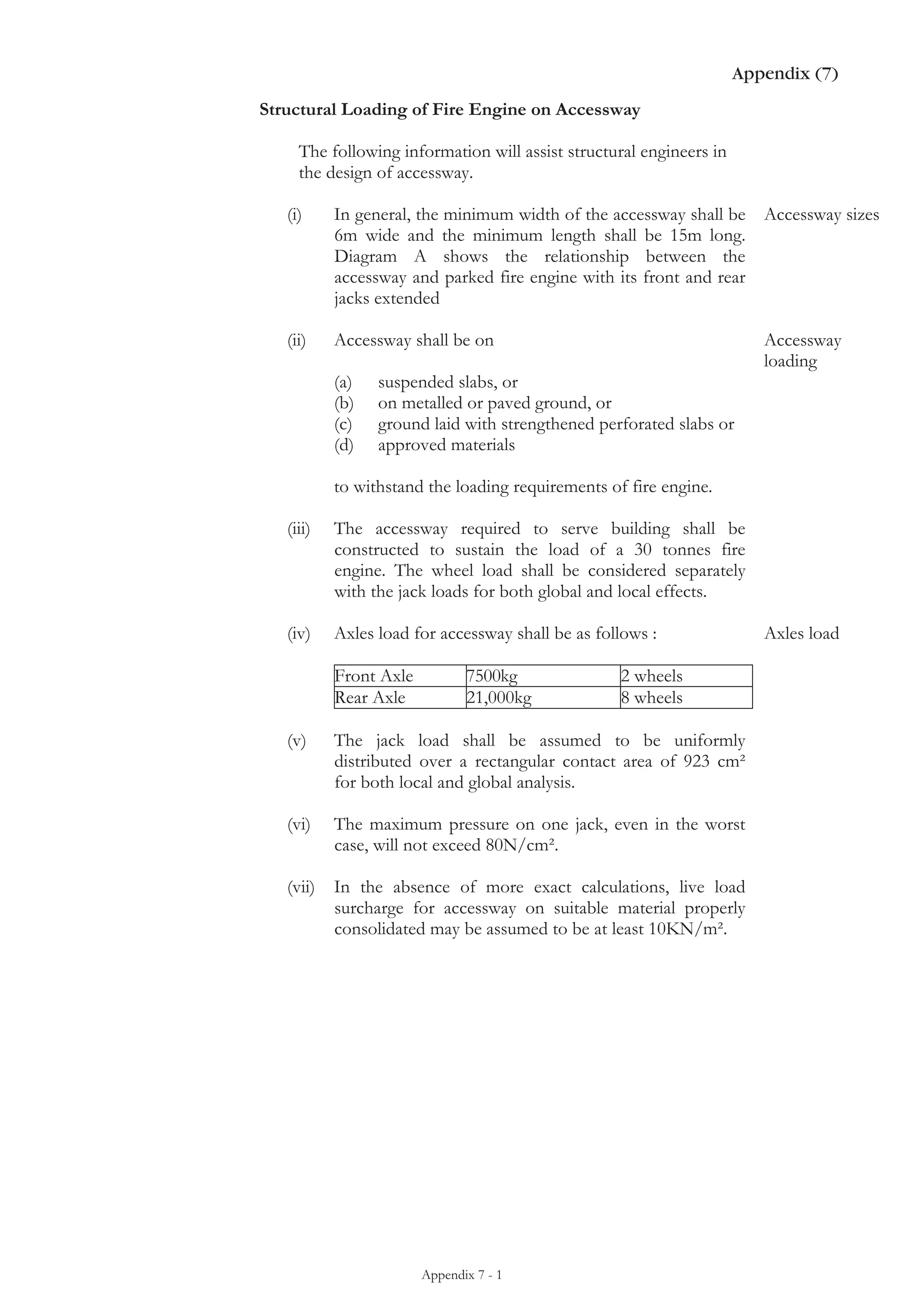 Fire engine on accessway appendix 7 | PDF