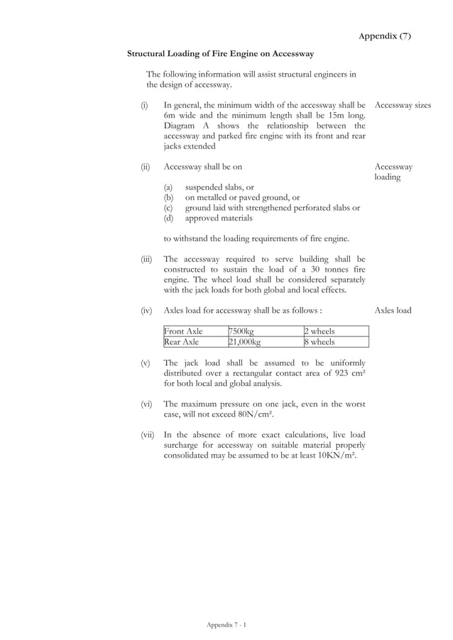 Fire engine on accessway appendix 7 | PDF
