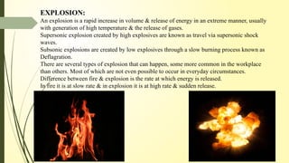 Fire Explosion to prevent fire hazard .pptx