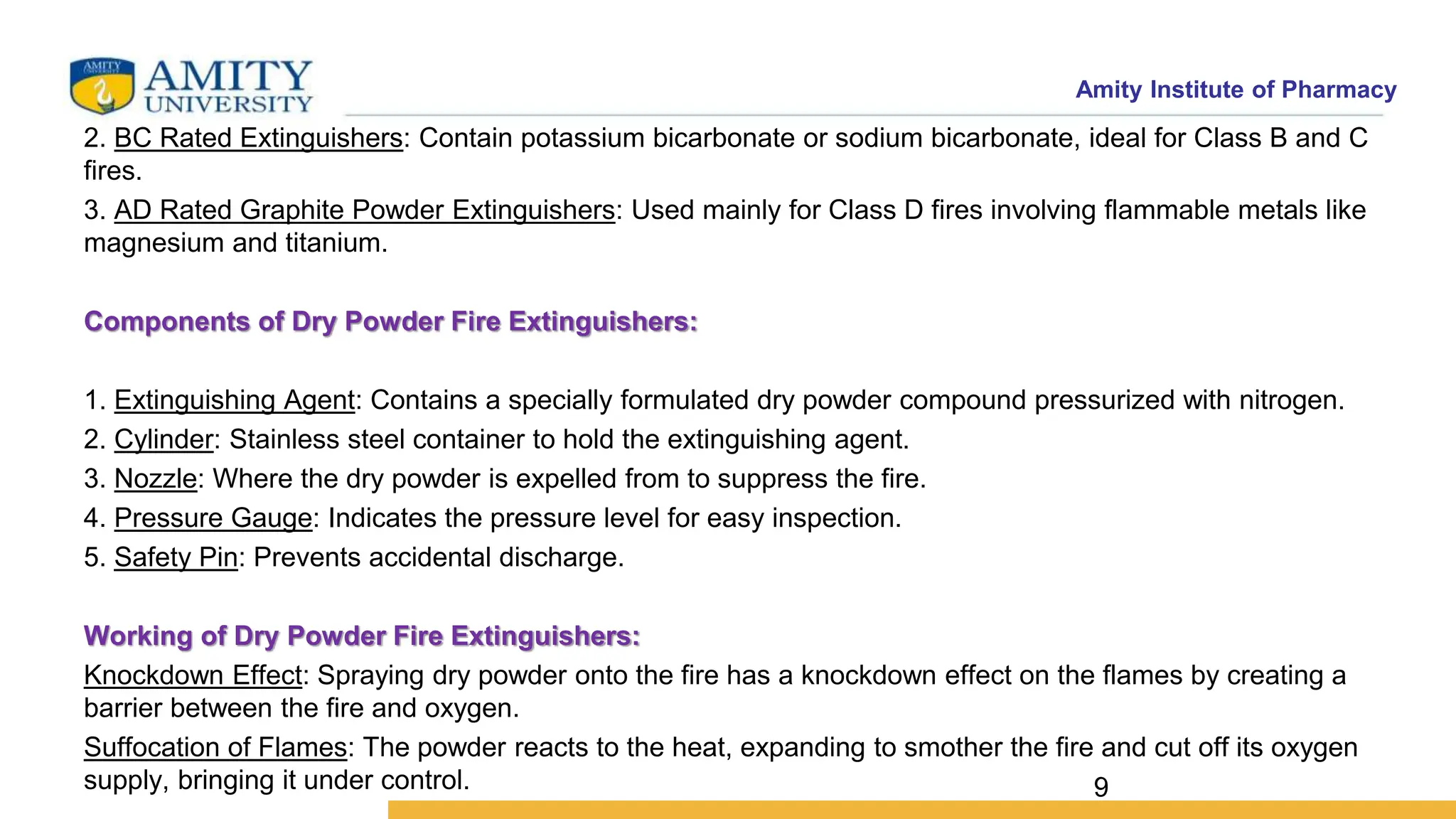 Fire Extinguishers, m pharma, process chemistry | PPTX
