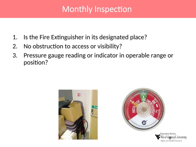 Fire Extinguisher use and Inspection.ppt | Chemistry | Science