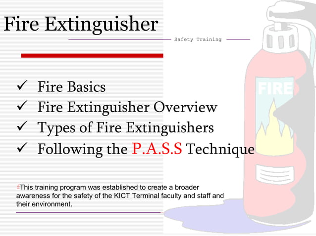 Fire Extinguisher Safety Training | PPT