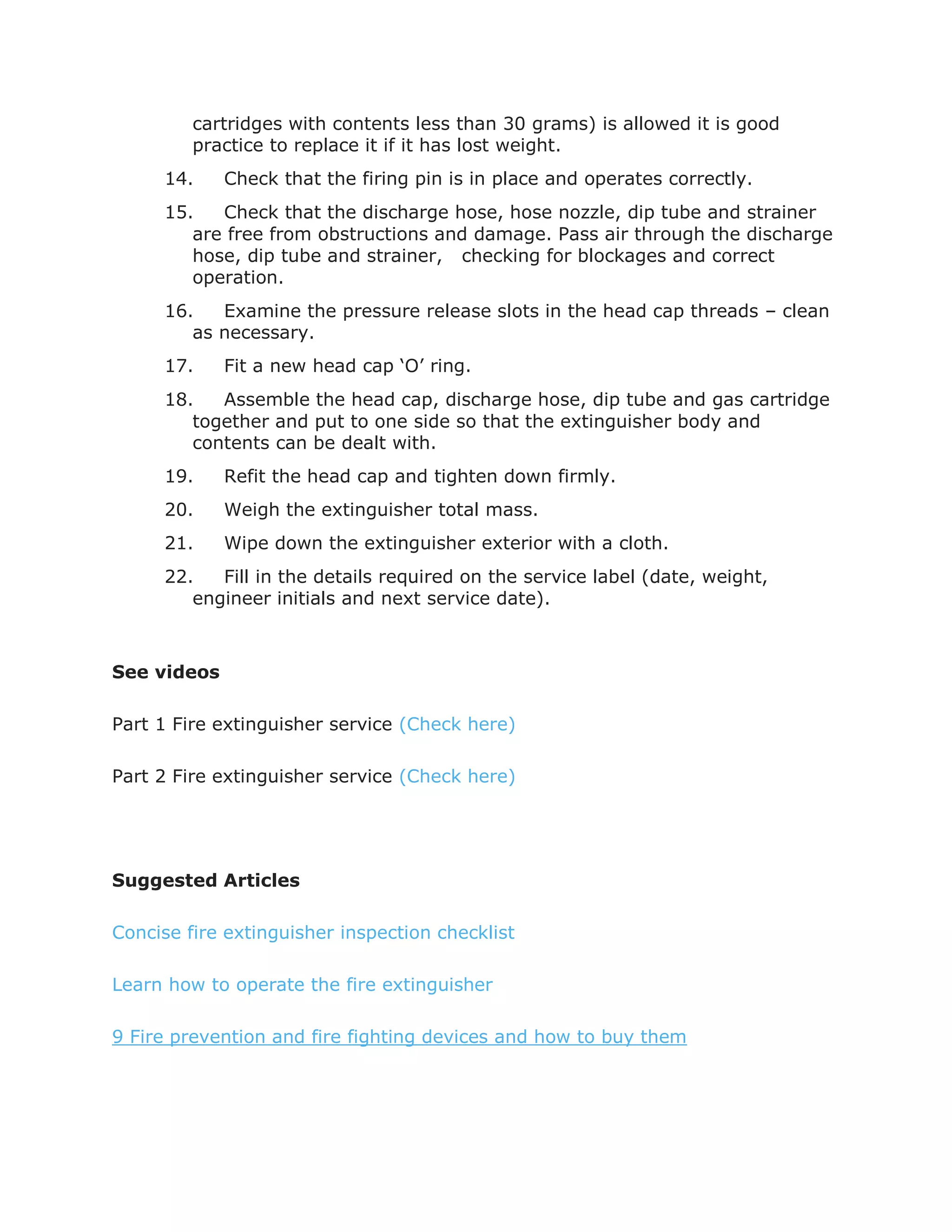 Fire extinguisher service; how it is done | PDF