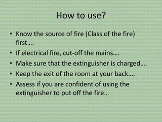 Fire extinguisher training | PPTX