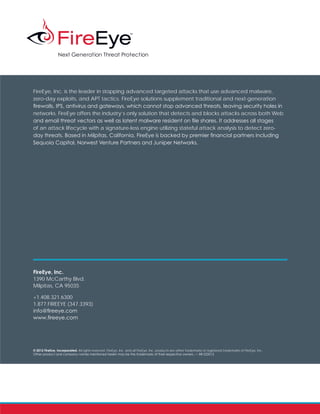 FireEye Advanced Threat Protection - What You Need to Know | PDF
