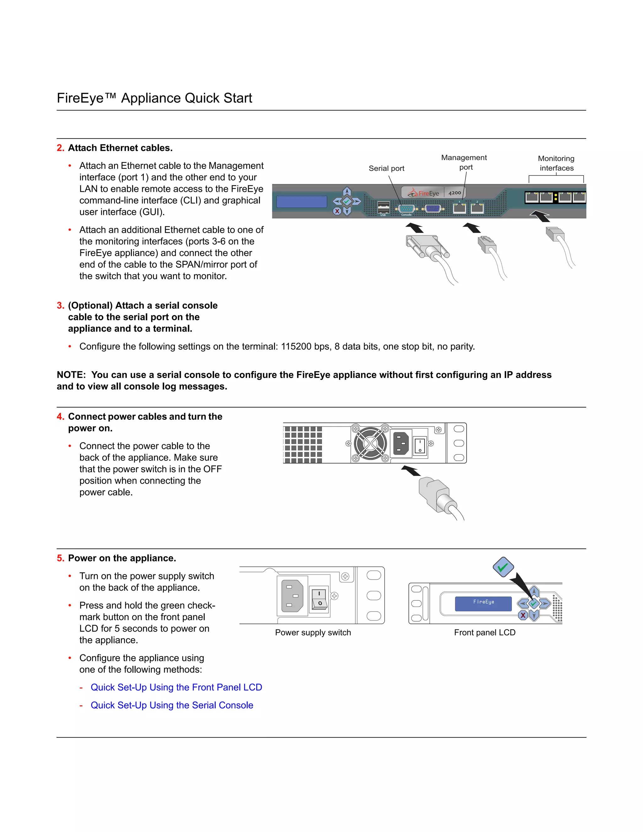 Fire Eye Appliance Quick Start | PDF