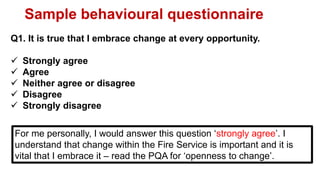 Firefighter Behavioural Questionnaire Questions and Answers | PPTX