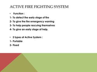 Fire fighting active system | PPTX | Chemistry | Science