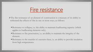 Fire fighting and fire resistant rating | PPTX
