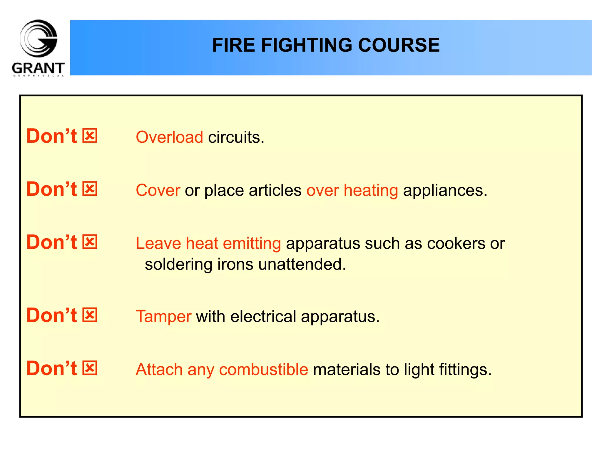 Fire fighting course | PPSX