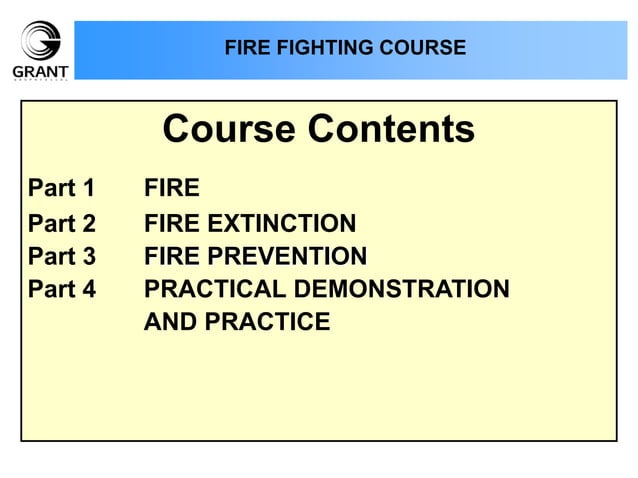 Fire fighting course | PPSX
