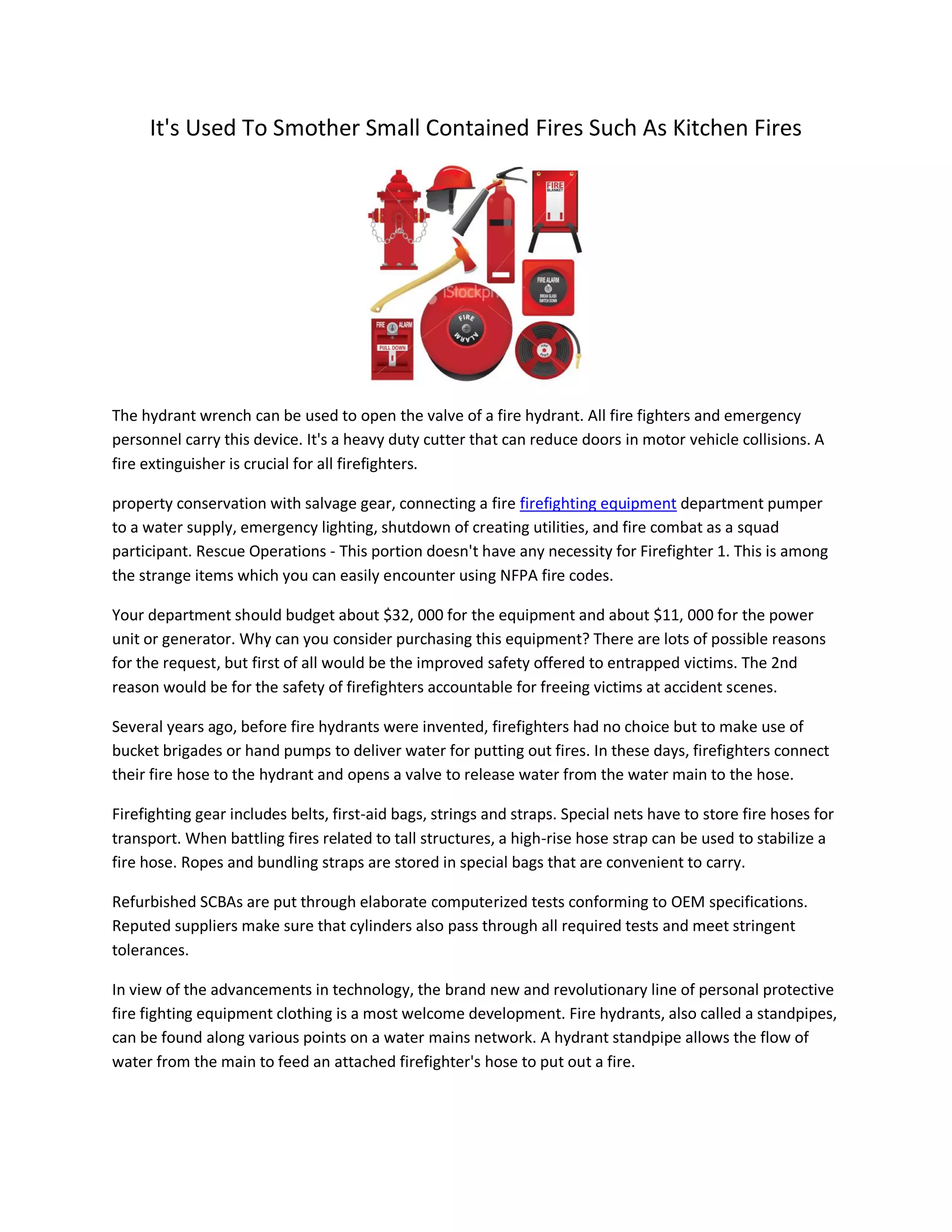 Firefighting equipment | PDF