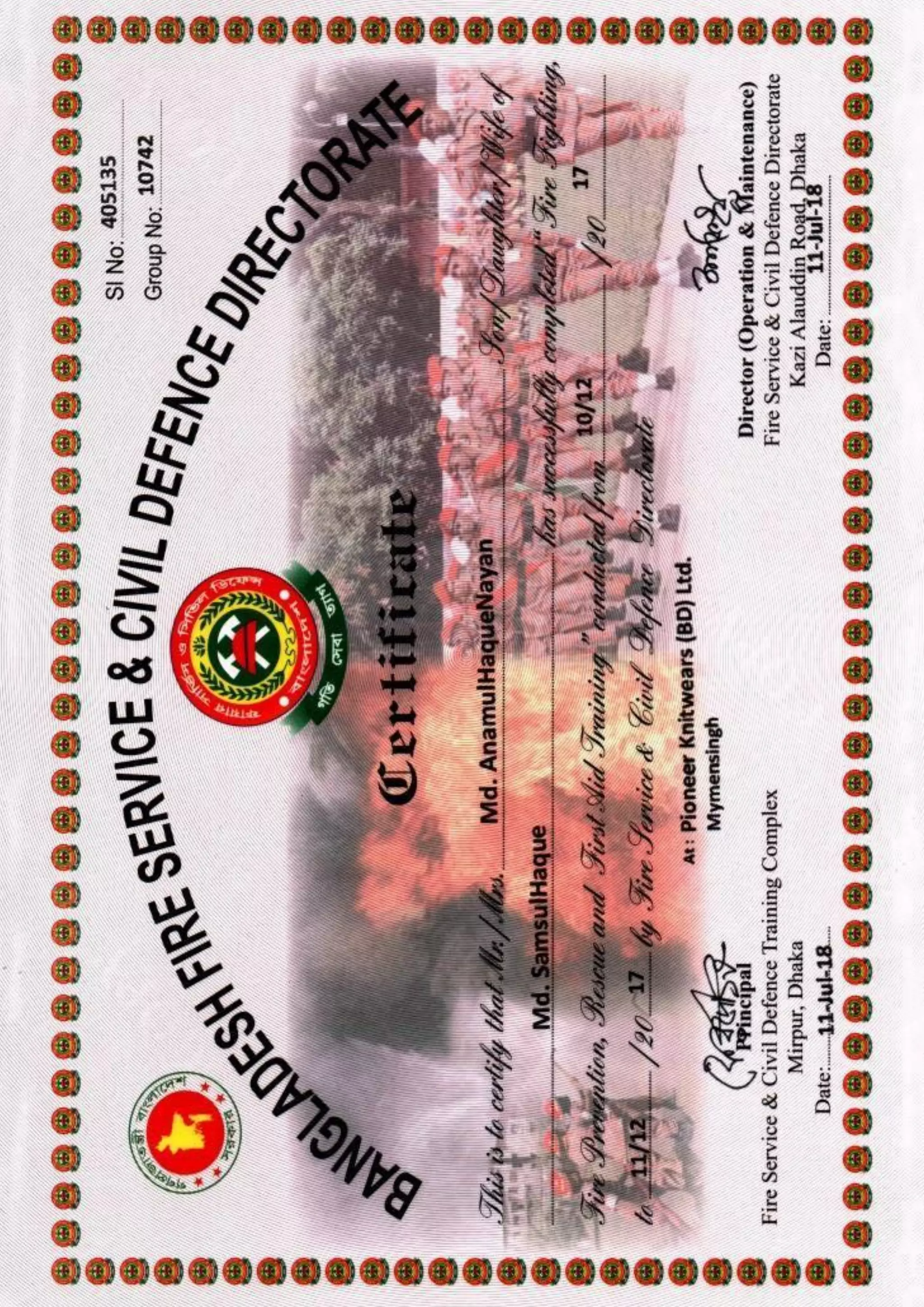 Fire Fighting, Fire Prevention, Rescue & First Aid Training Certificate ...