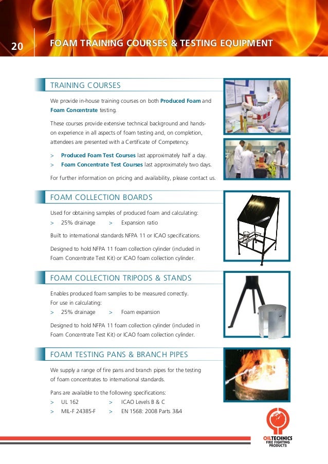 Fire Fighting Foams and Foam Sample Testing Services 2017