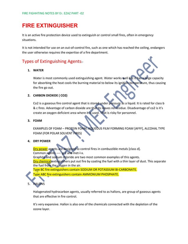 Fire fighting -2 By Er. Ezaz | PDF | Chemistry | Science