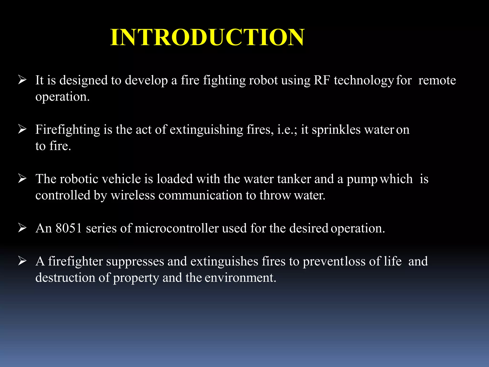 Fire fighting robot | PPTX
