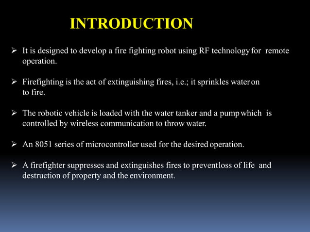 Fire fighting robot | PPTX
