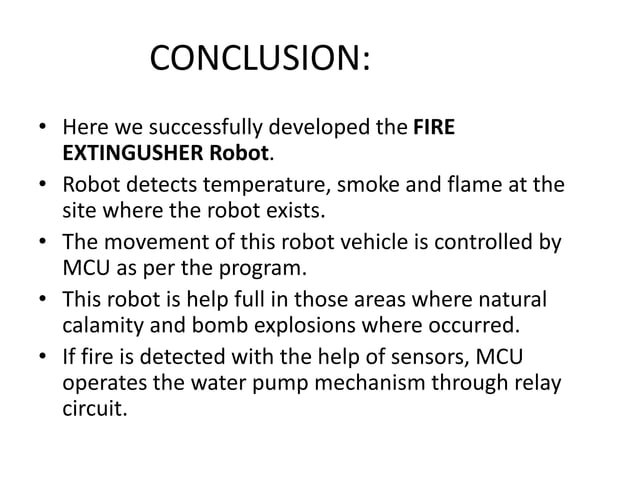 Fire fighting robot ppt | PPTX