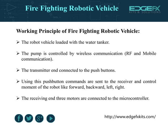 Fire Fighting Robotic Vehicle | PPTX