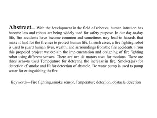 fire fighting robot ppt.pptx | Computer Peripherals | Computing