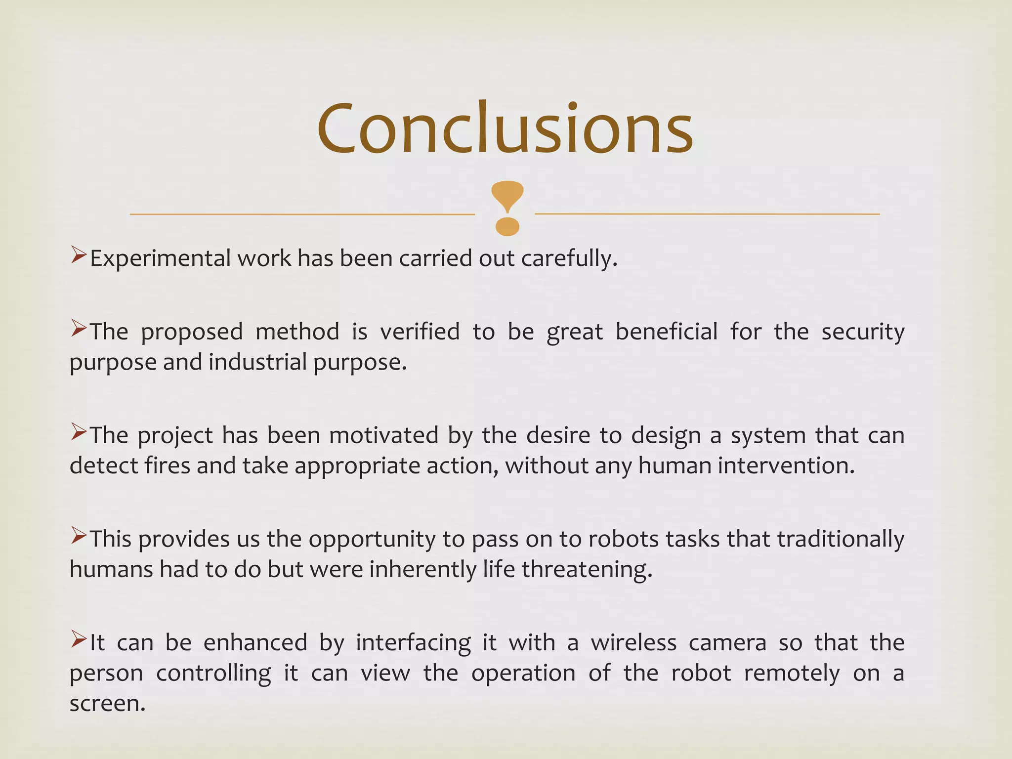 Fire fighting robot using 8051 microcontroller | PPT