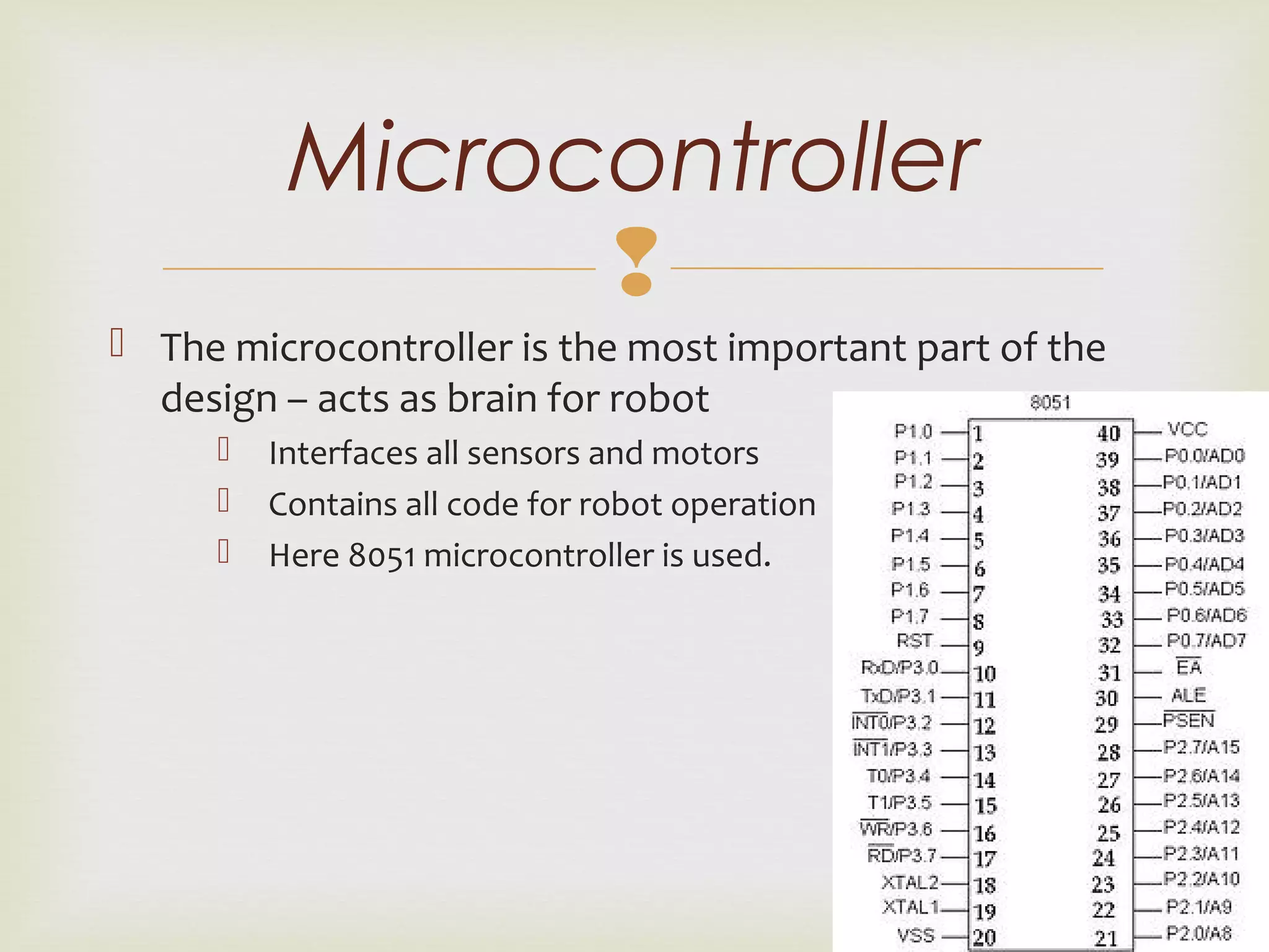 Fire fighting robot using 8051 microcontroller | PPT