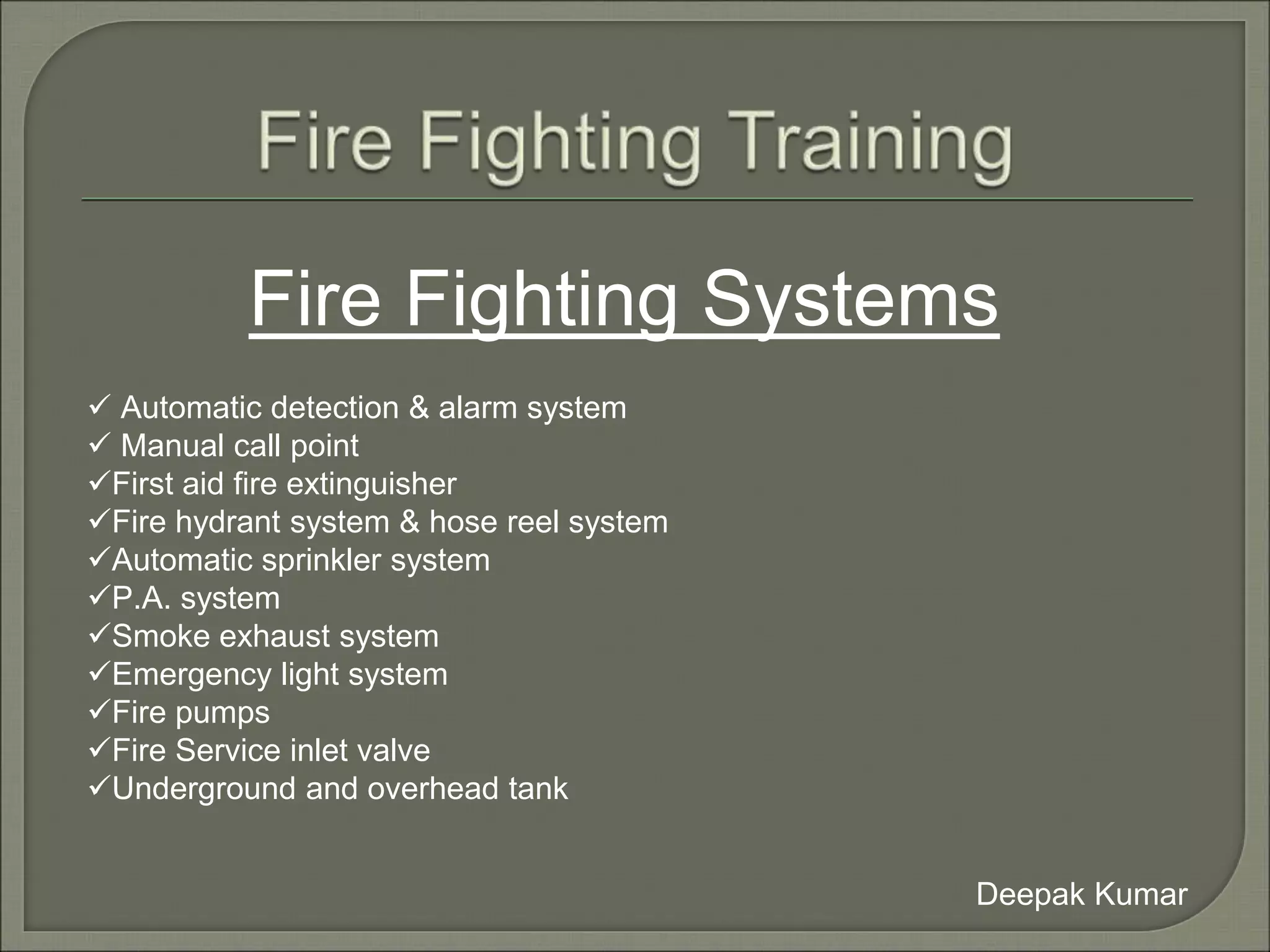 Fire fighting training | PPTX