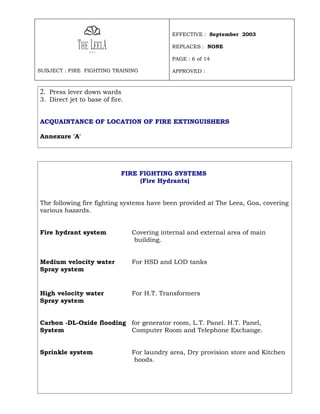 Fire Fighting Training Manual 2003 | DOC