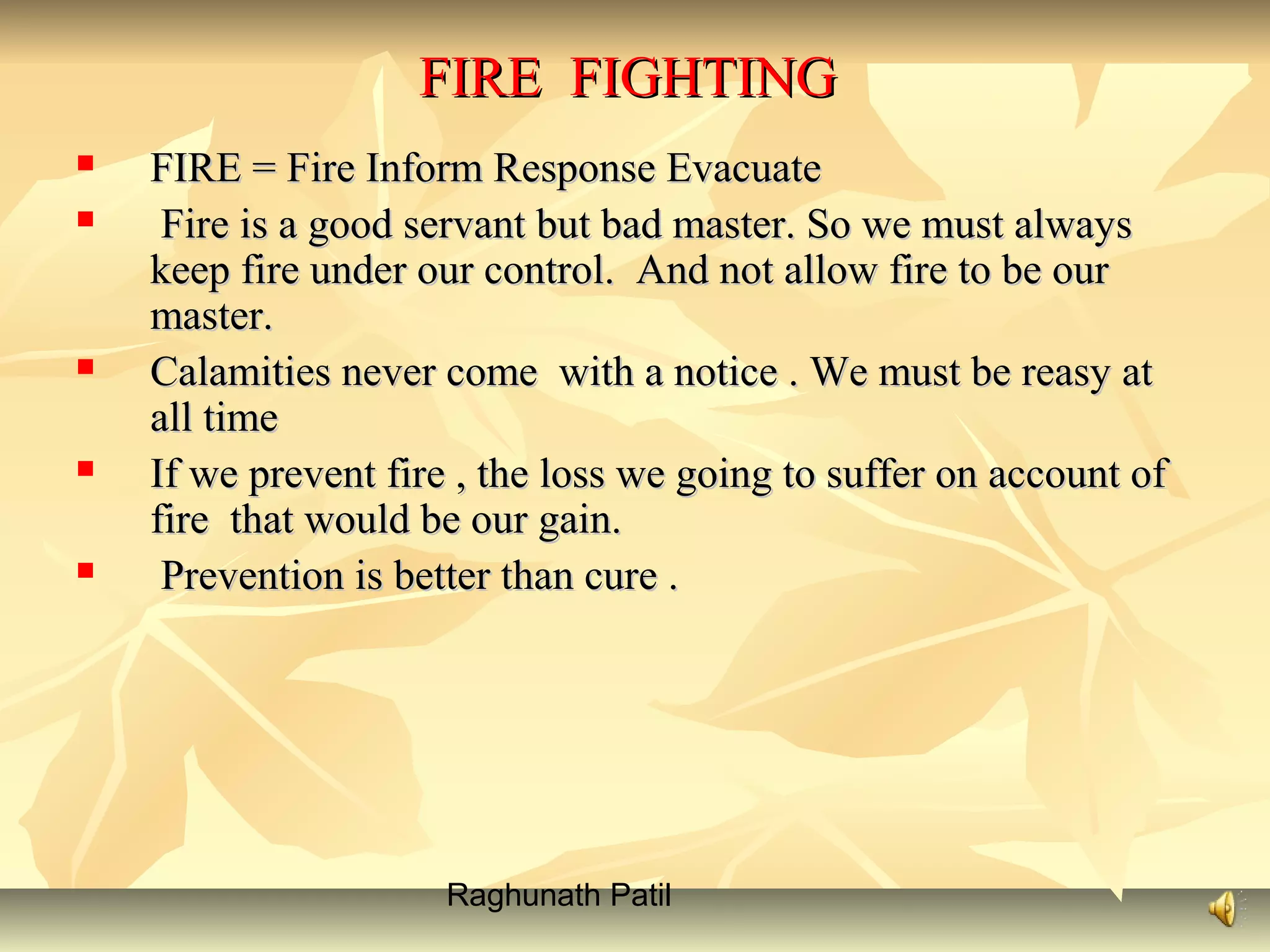 Fire fighting presentation | PPT