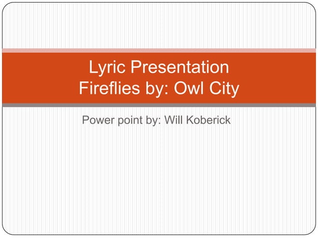 Fireflies english powerpoint!!! | PPT