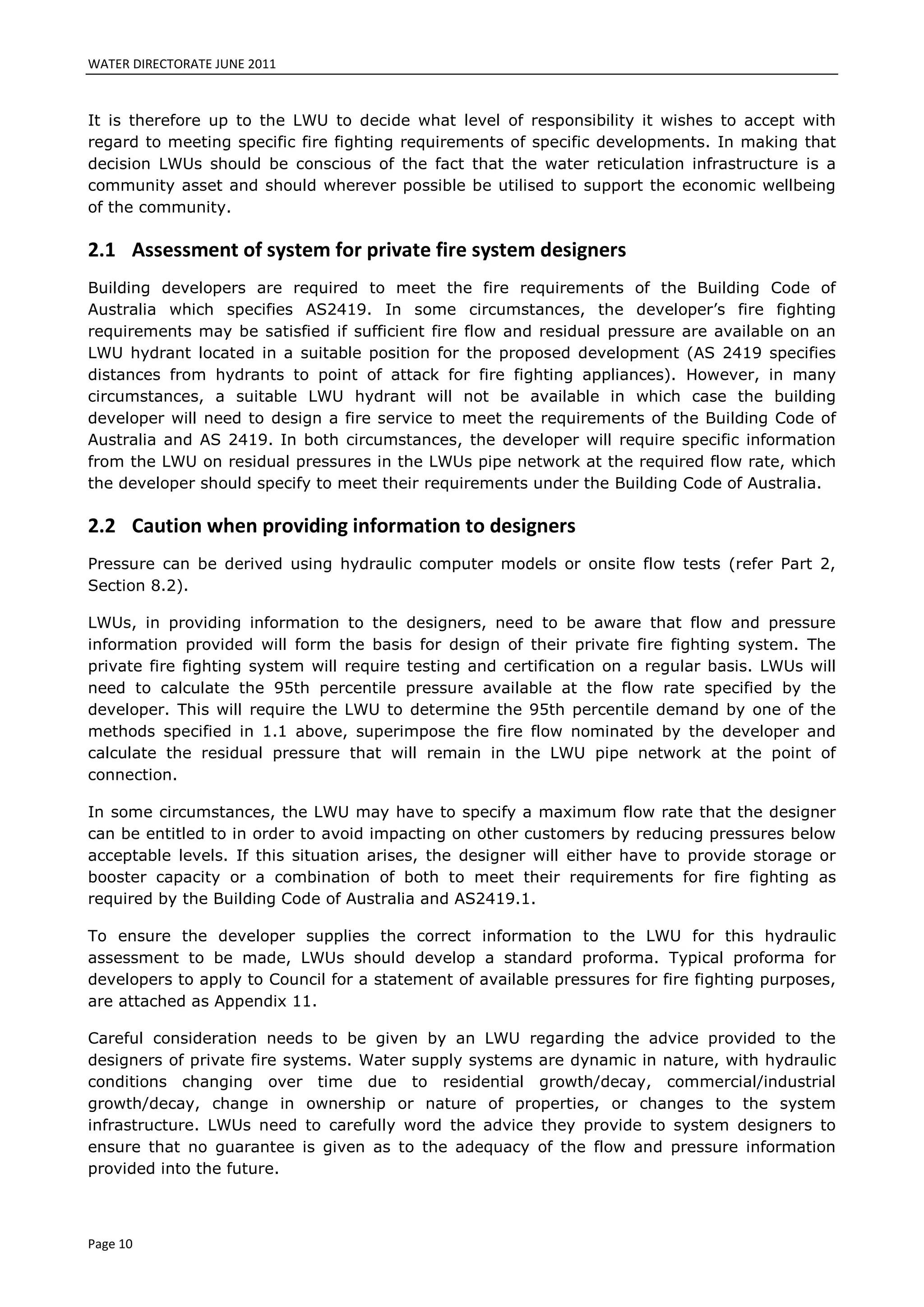 Fire flow design guidelines 2011 | PDF