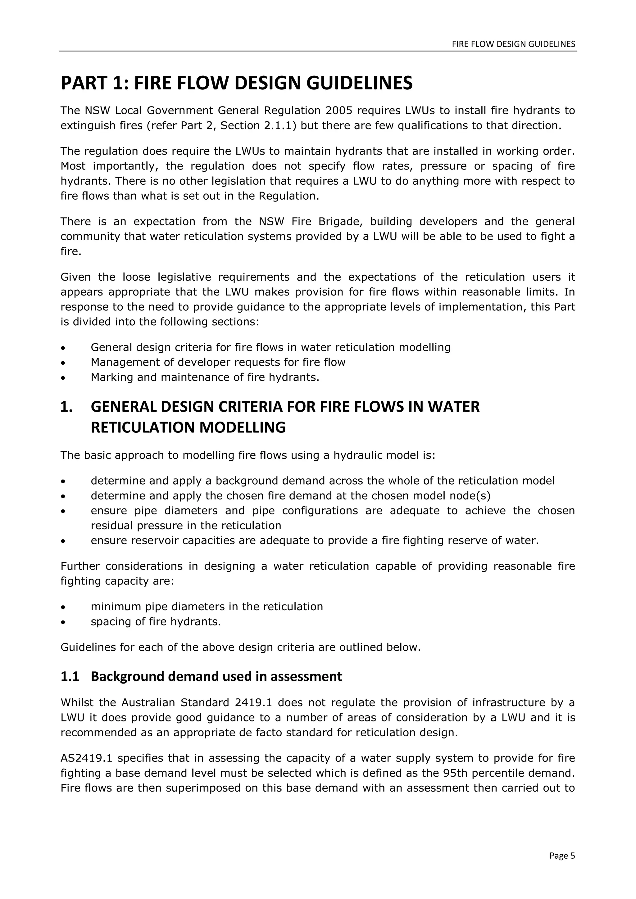 Fire flow design guidelines 2011 | PDF