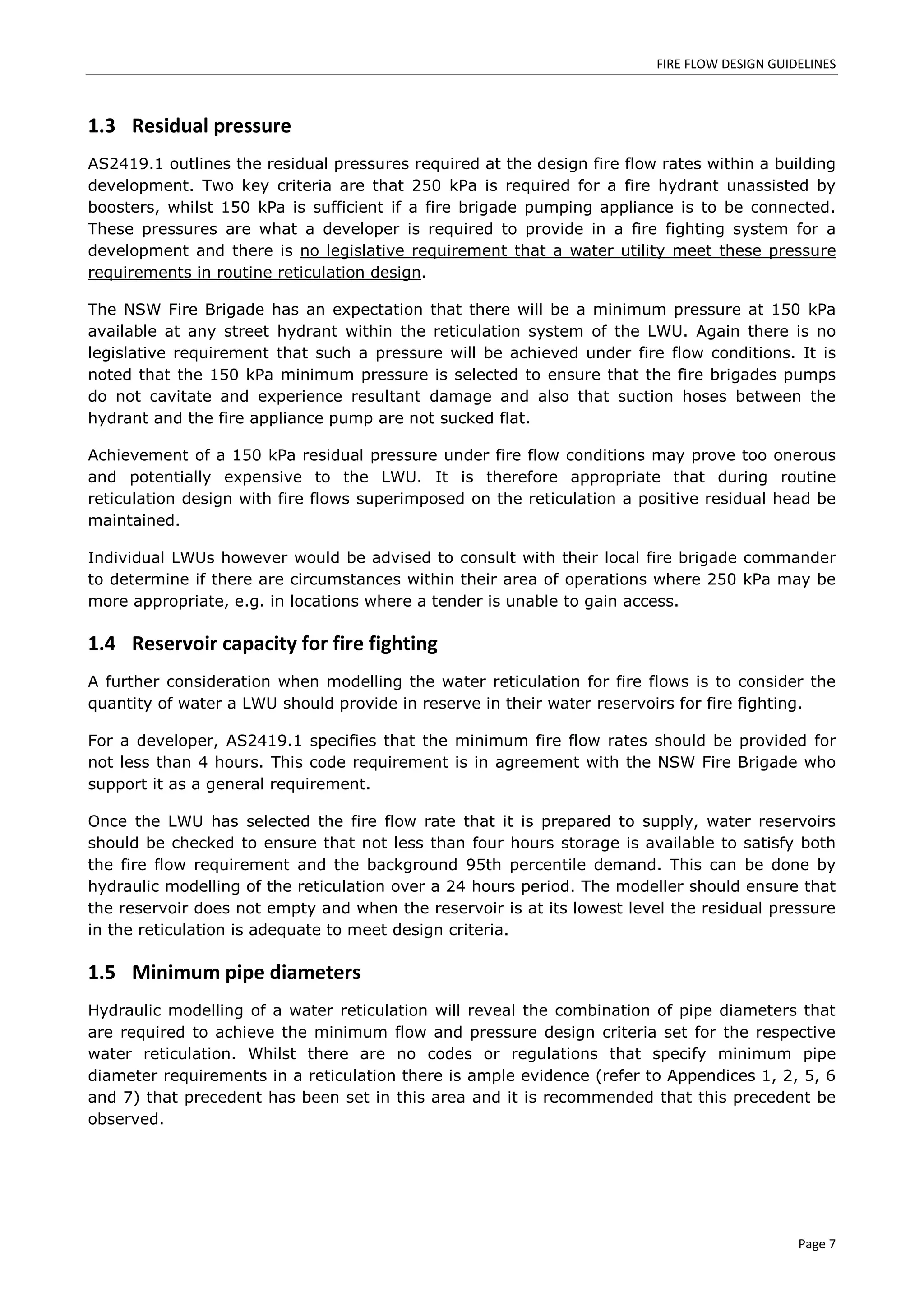 Fire flow design guidelines 2011 | PDF