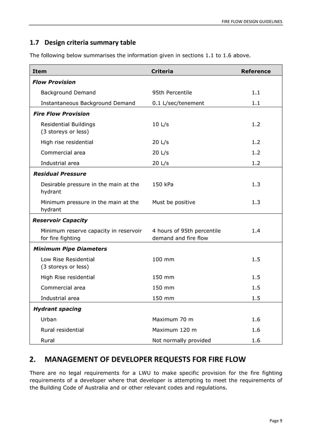 Fire flow design guidelines 2011 | PDF