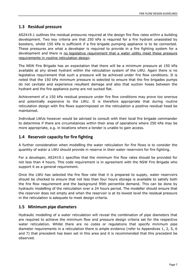 Fire flow design guidelines 2011 | PDF