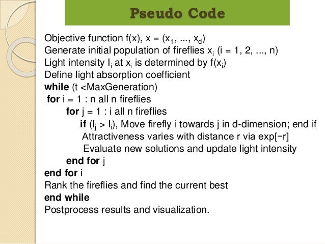 Firefly algorithm Firefly algorithm