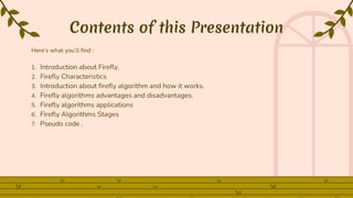 Firefly algorithm | PPTX