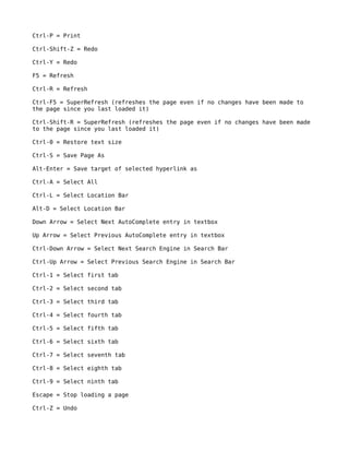 Firefox shortcuts-win | PDF