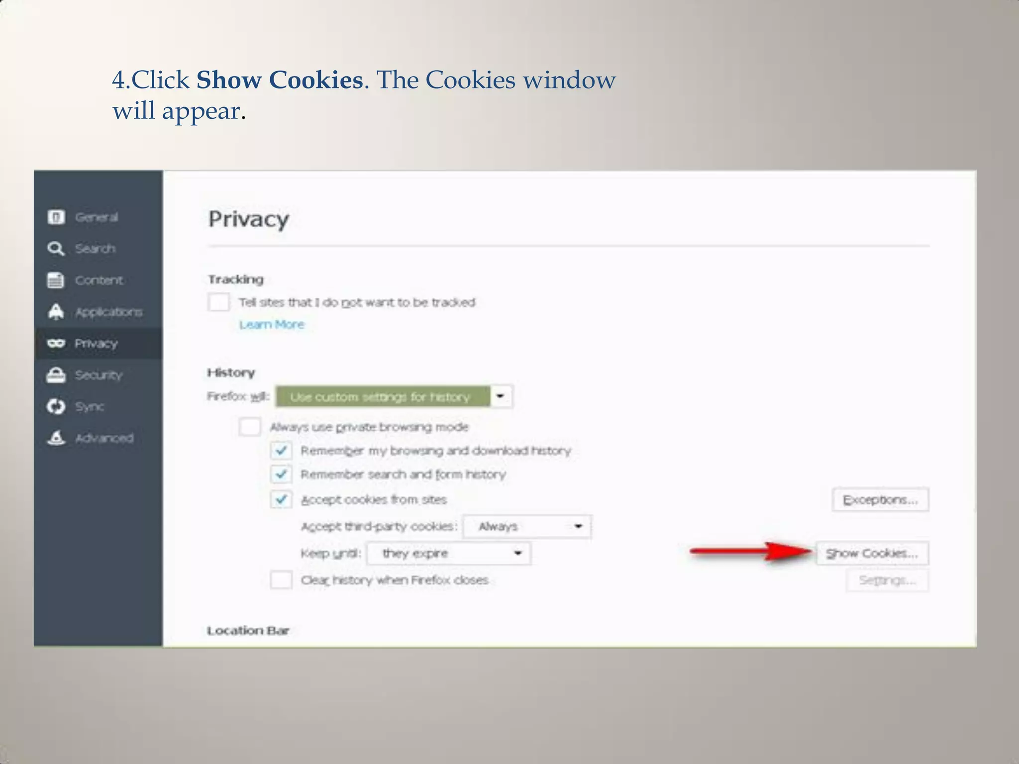 Firefox Cookies and Cache Instructions | PPT | Free Download