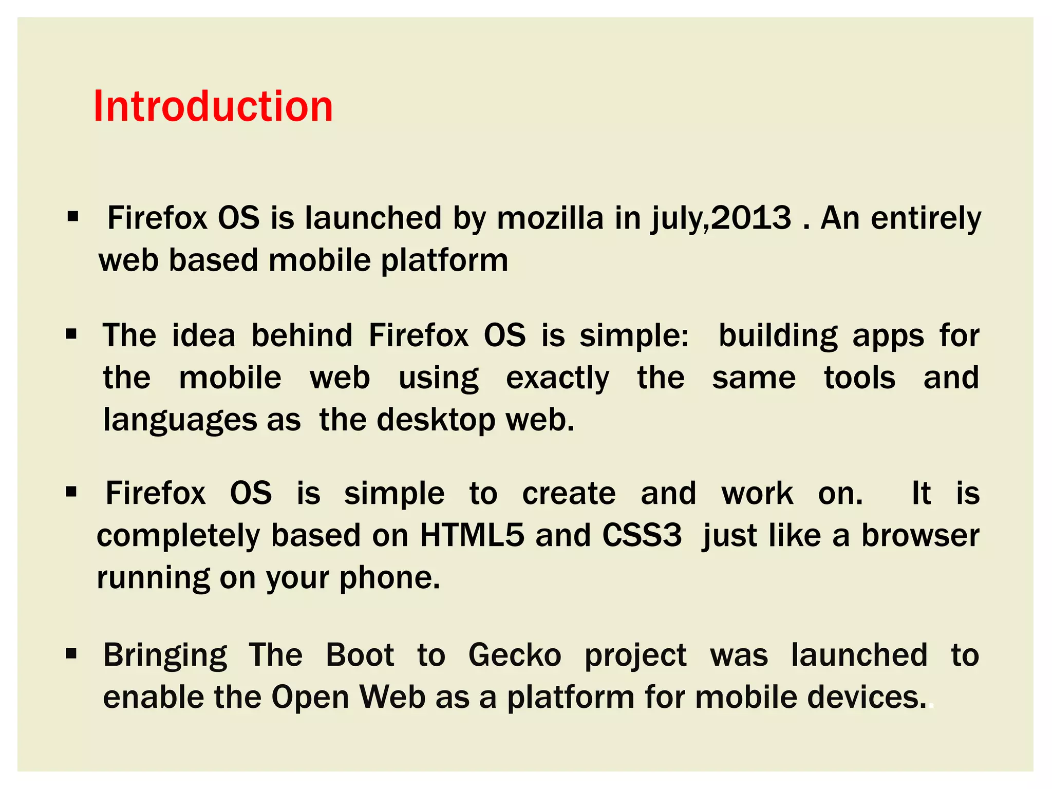 Firefox operating system | PPTX | Browsers | Computer Software and ...