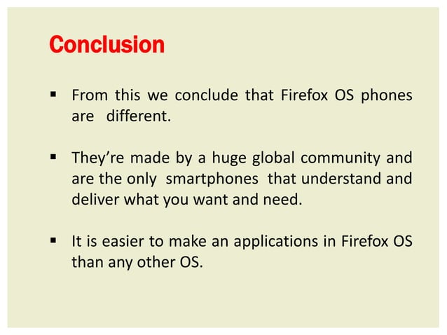 Firefox operating system | PPTX | Browsers | Computer Software and Applications