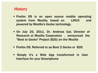 Firefox operating system | PPTX | Browsers | Computer Software and Applications