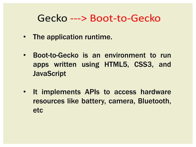 Firefox operating system | PPTX | Browsers | Computer Software and ...